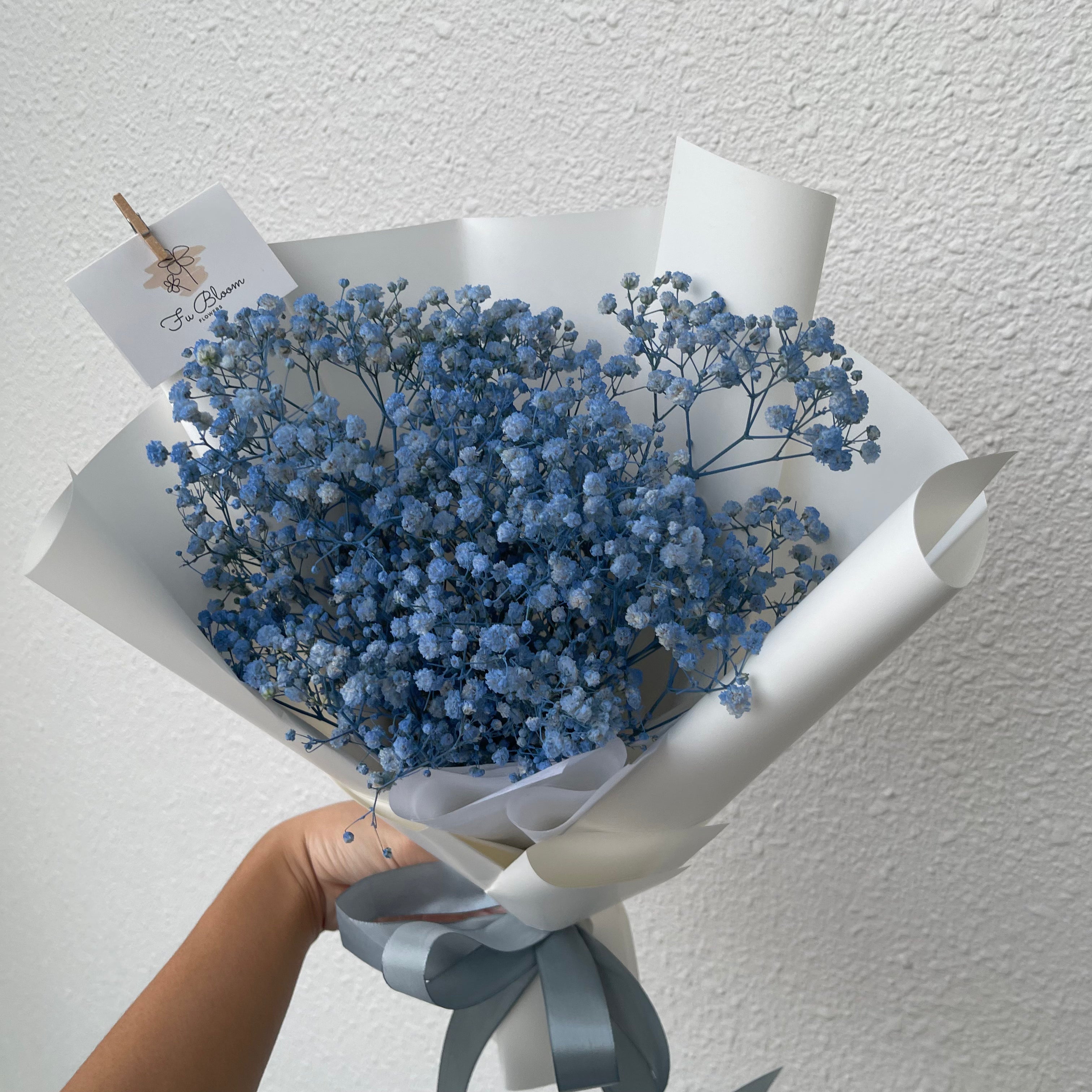 Blue Baby Breath Bouquet – Fu Bloom Flowers